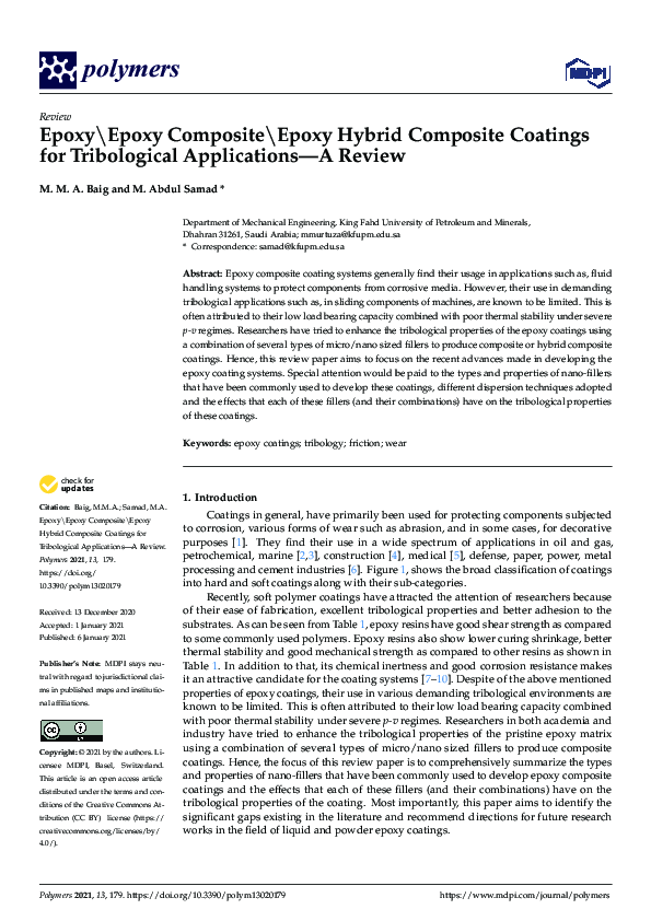 (PDF) Epoxy\Epoxy Composite\Epoxy Hybrid Composite Coatings for ...