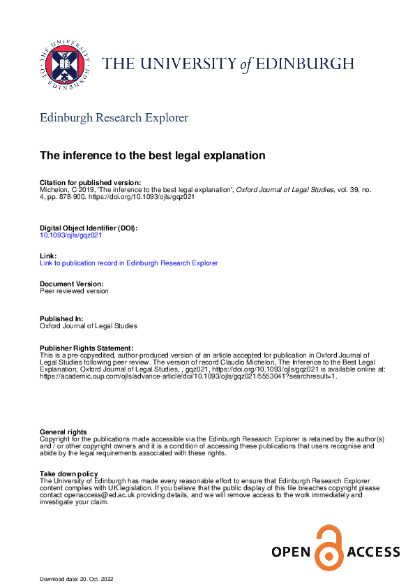 (PDF) The Inference to the Best Legal Explanation