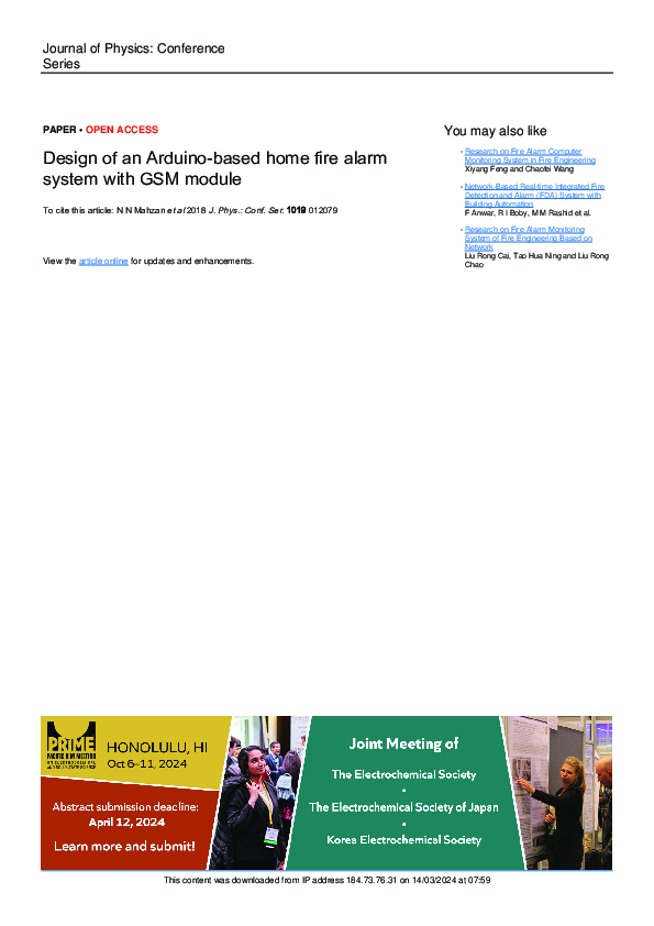 (PDF) Design of an Arduino-based home fire alarm system with GSM module