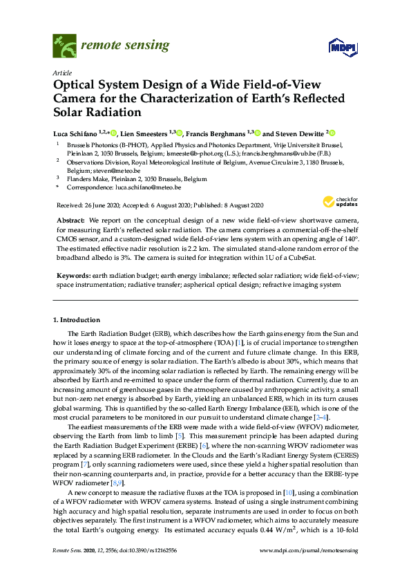 (PDF) Optical System Design of a Wide Field-of-View Camera for the ...