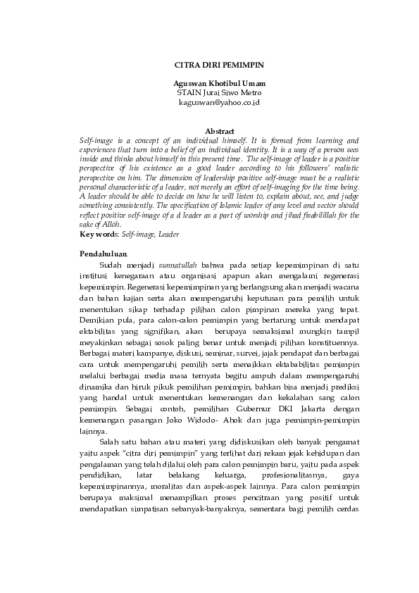 (PDF) Citra Diri Pemimpin