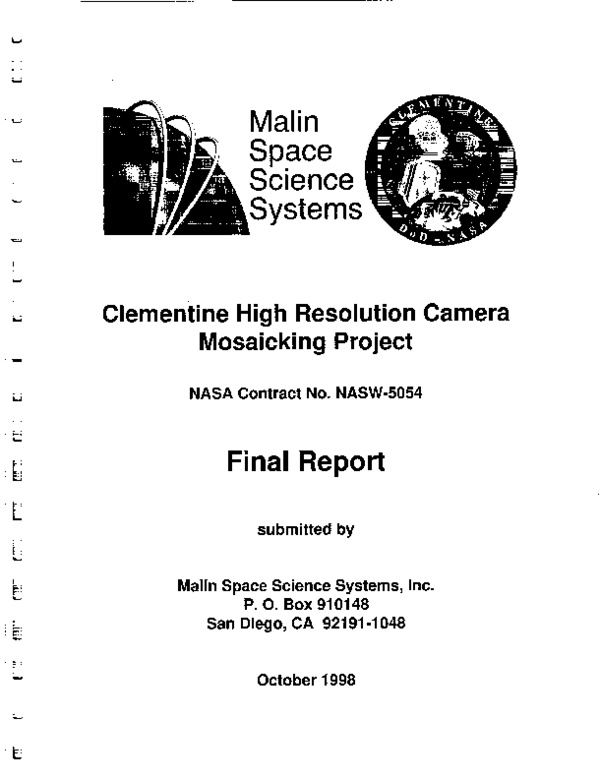 (PDF) Clementine High Resolution Camera Mosaicking Project