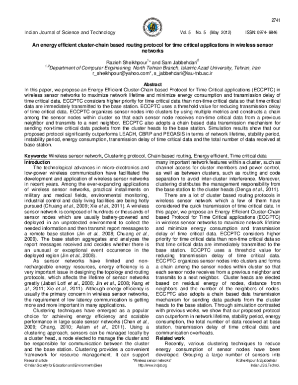 (PDF) An Energy Efficient Cluster-chain Based Routing Protocol for Time Critical Applications in ...
