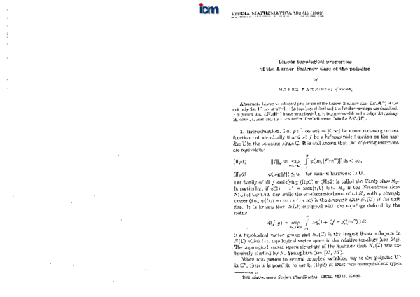 (PDF) Linear topological properties of the Lumer-Smirnov class of the polydisc