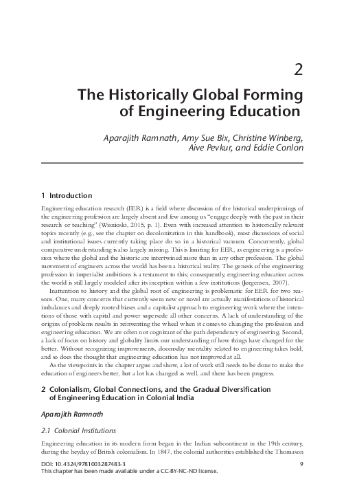 (PDF) The Historically Global Forming of Engineering Education