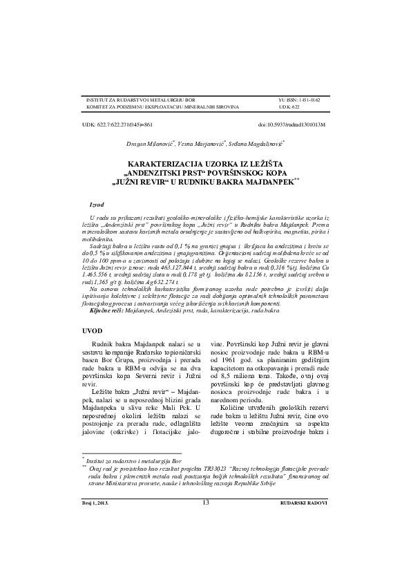 (PDF) Sample characterization from the deposit Andesite Finger of the ...