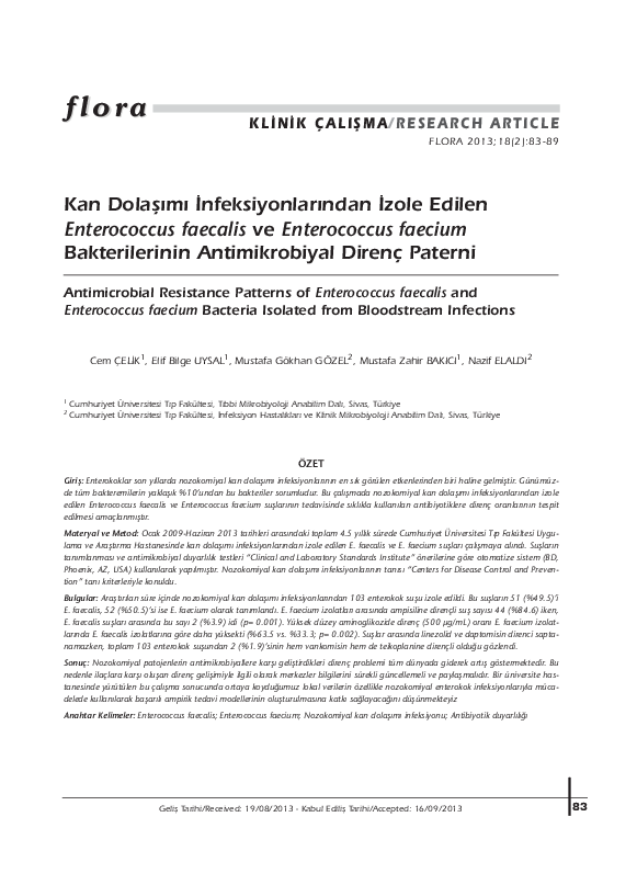 Pdf Antimicrobial Resistance Patterns Of Enterococcus Faecalis And