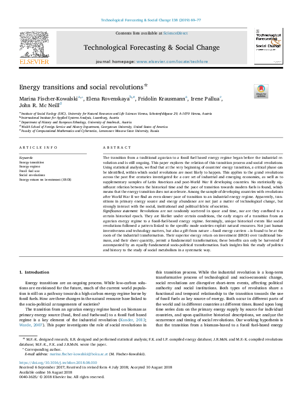 (PDF) Technological Forecasting & Social Change