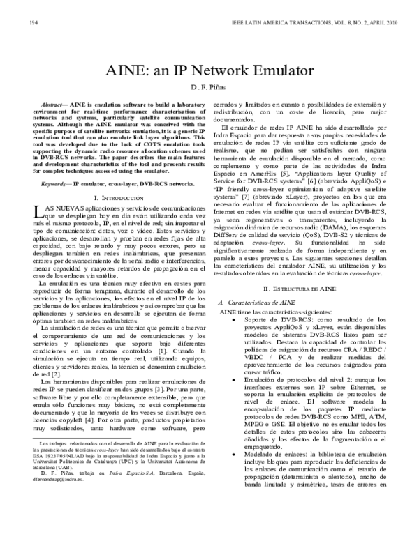 (PDF) AINE: An IP Network Emulator