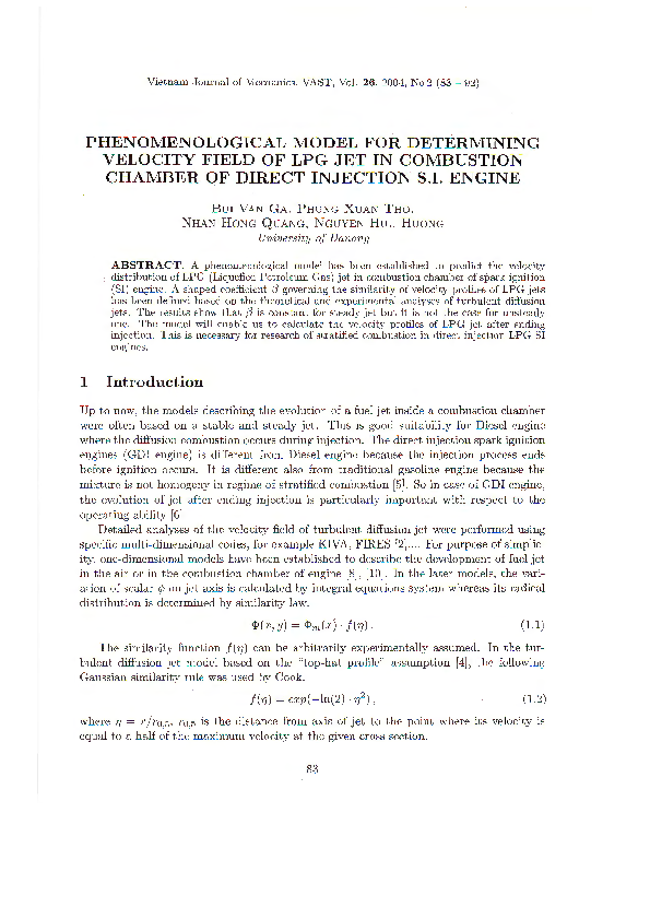 (PDF) Phenomenological model for determining velocity field of LPG jet ...