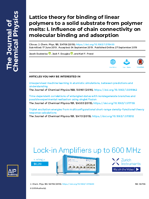 (PDF) Lattice theory for binding of linear polymers to a solid ...