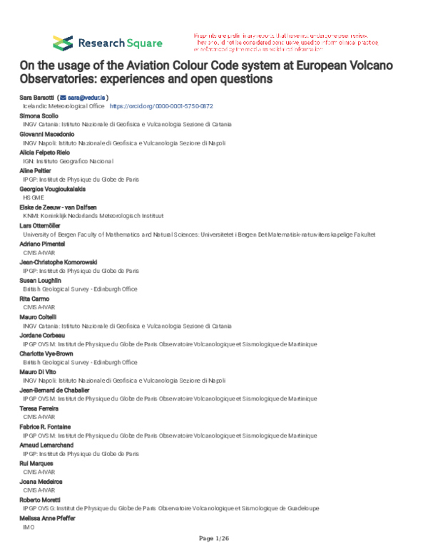 (PDF) On the usage of the Aviation Colour Code system at European ...