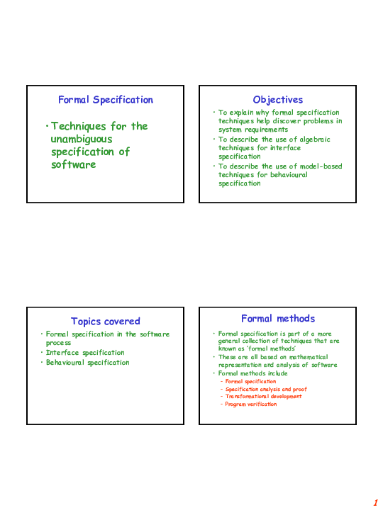(PDF) Formal Specification