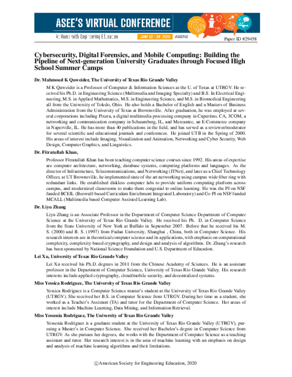 (PDF) Cybersecurity, Digital Forensics, and Mobile Computing: Building the Pipeline of Next ...