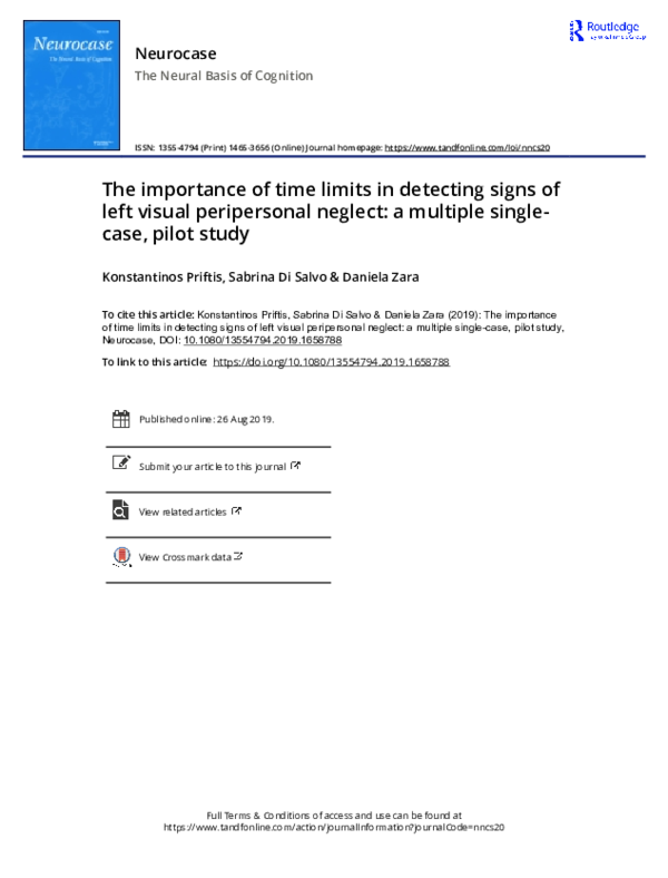 (PDF) The importance of time limits in detecting signs of left visual ...