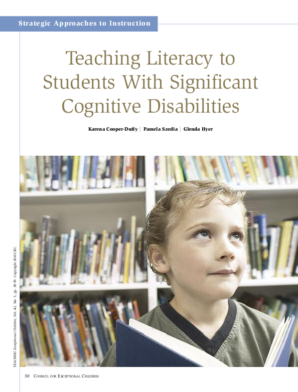 (PDF) Teaching Literacy to Students with Significant Cognitive Disabilities