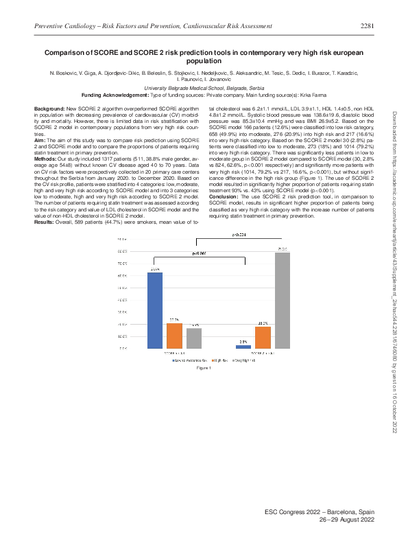 (PDF) Comparison of SCORE and SCORE 2 risk prediction tools in ...