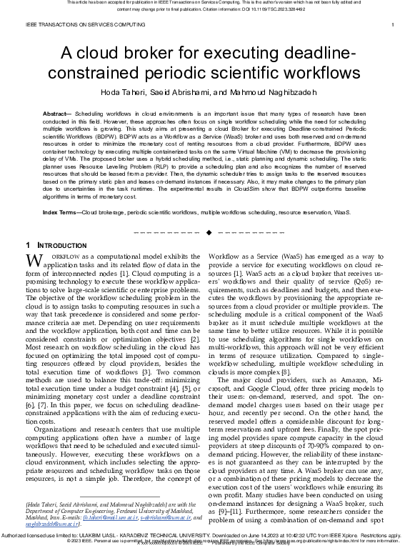 (PDF) A cloud broker for executing deadline-constrained periodic ...