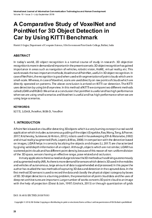 (PDF) A Comparative Study of VoxelNet and PointNet for 3D Object ... (PDF) A Comparative Study of VoxelNet and PointNet for 3D Object ...
