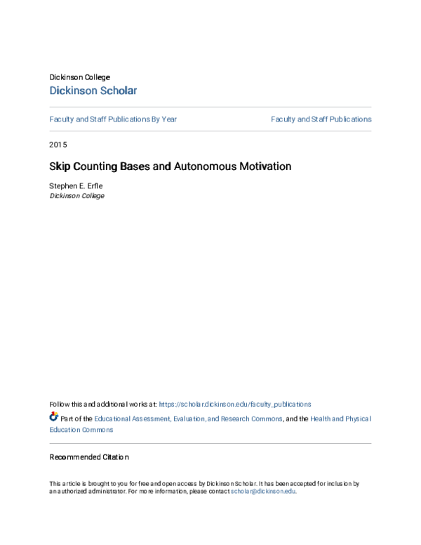 (PDF) Skip Counting Bases and Autonomous Motivation