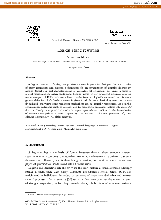 (PDF) Logical string rewriting