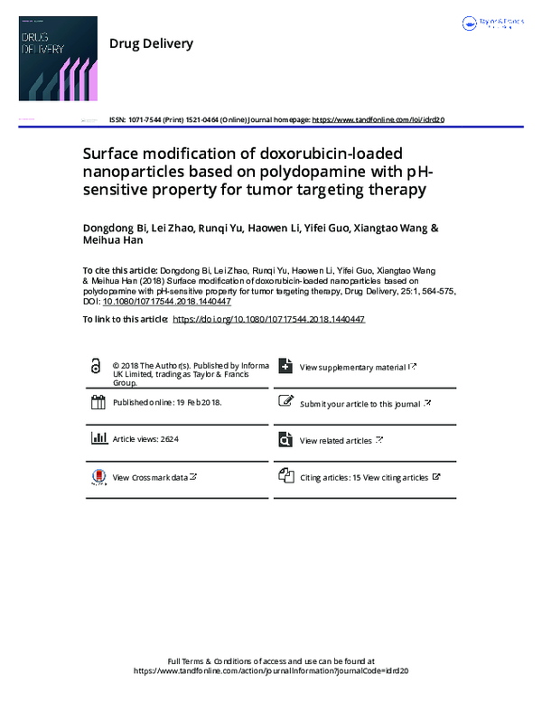 (PDF) pH-Sensitive Doxorubicin Nanoparticles for Tumors