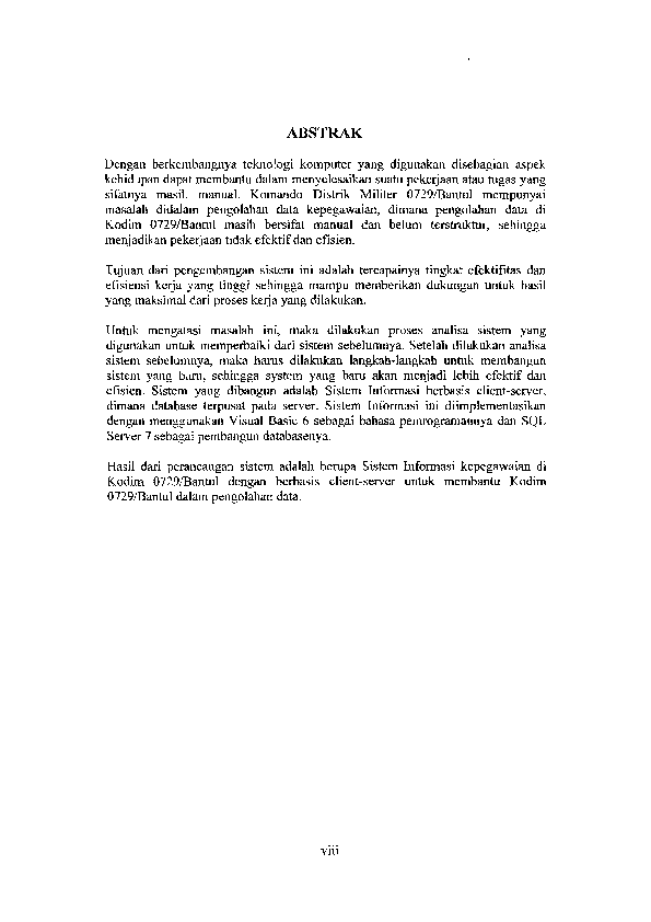 (PDF) Sistem informasi kepegawaian di Komando Distrik Militer 0729 ...