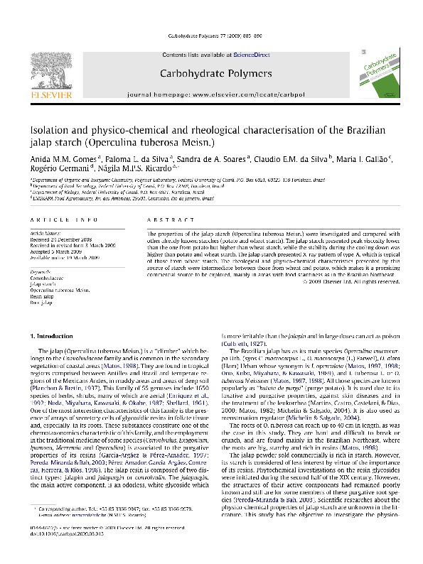 (PDF) Isolation and physico-chemical and rheological characterisation ...