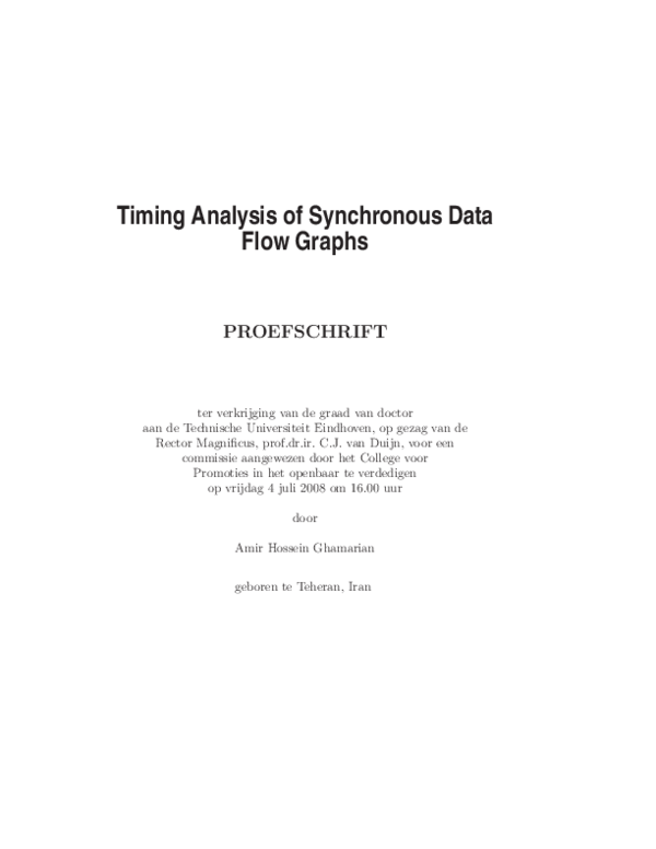 (PDF) Timing analysis of synchronous data flow graphs