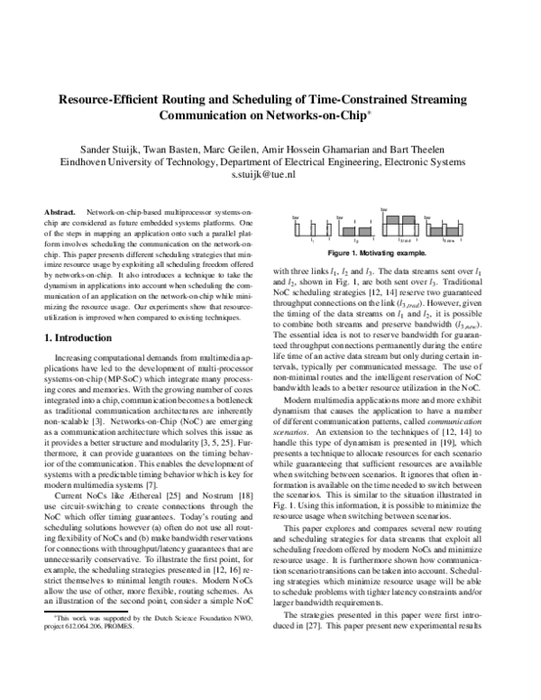 Pdf Resource Efficient Routing And Scheduling Of Time Constrained Network On Chip Communication