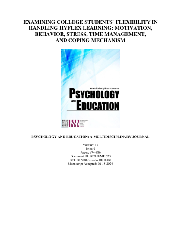 (PDF) Examining College Students` Flexibility in Handling Hyflex ...