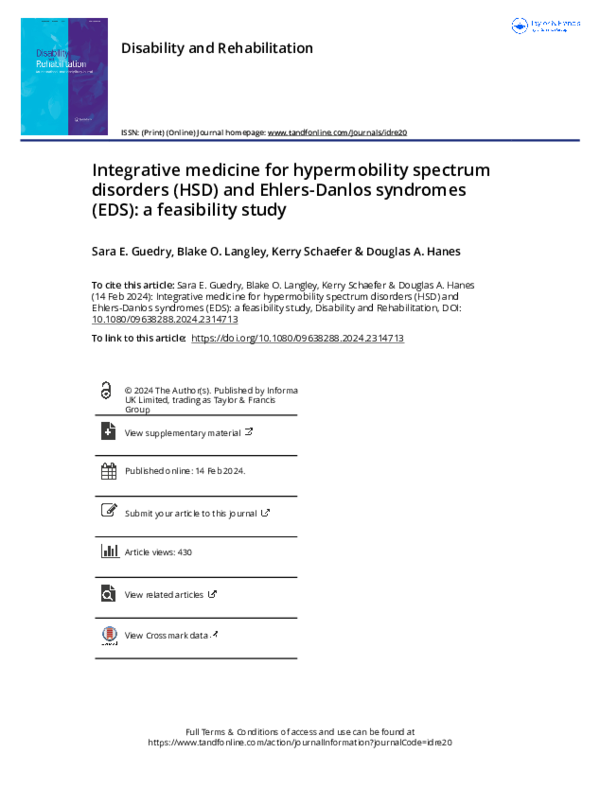 (PDF) Integrative medicine for hypermobility spectrum disorders HSD and ...
