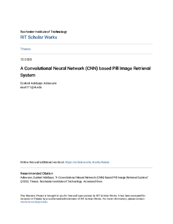 Pdf A Convolutional Neural Network Cnn Based Pill Image Retrieval A