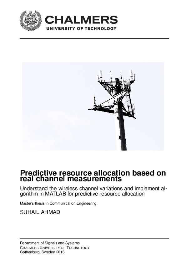(PDF) Predictive resource allocation based on real channel measurements