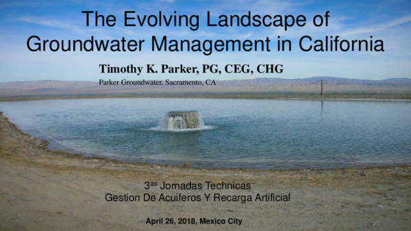 (PDF) The Evolving Landscape of Groundwater Management in California