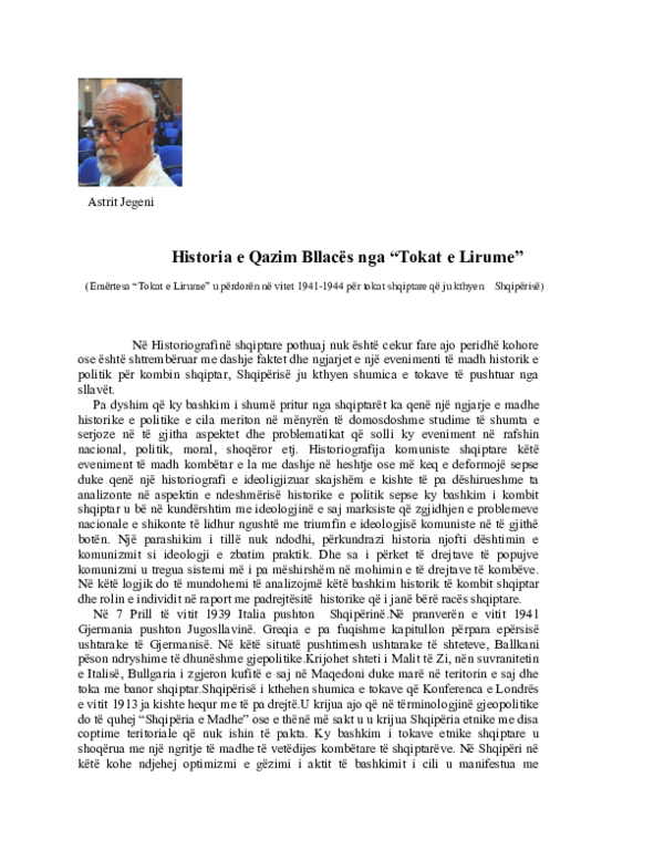 (DOC) Historia e Qazim Bllacës