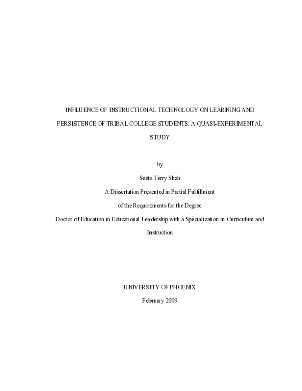 (PDF) INFLUENCE OF INSTRUCTIONAL TECHNOLOGY ON LEARNING AND | Seeta ...