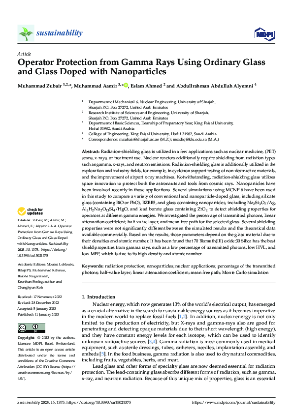 (PDF) Operator Protection from Gamma Rays Using Ordinary Glass and ...