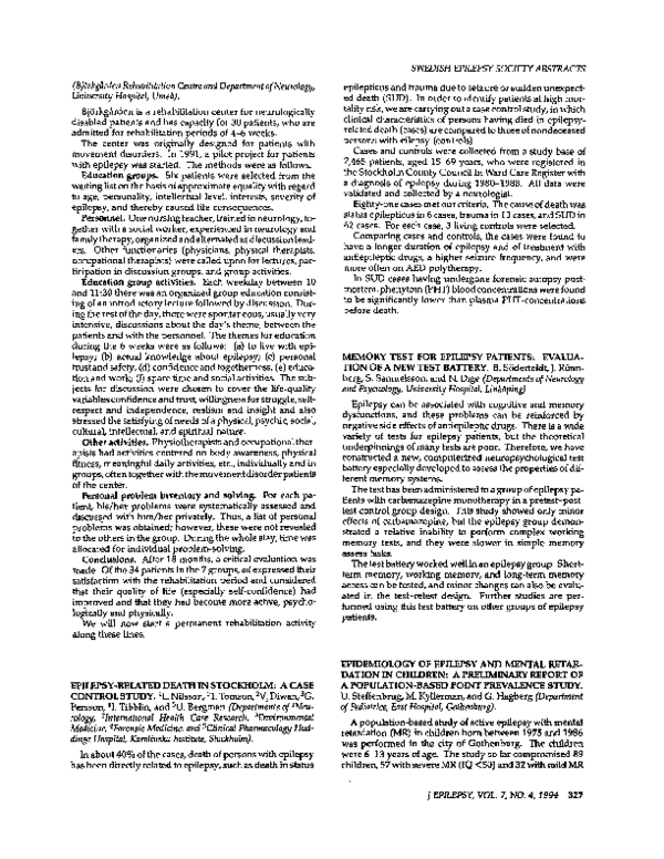 (PDF) Memory test for epilepsy patients: Evaluation of a new test battery