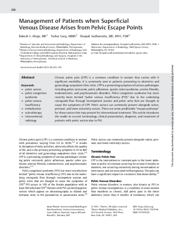 (PDF) Management of Patients when Superficial Venous Disease Arises ...