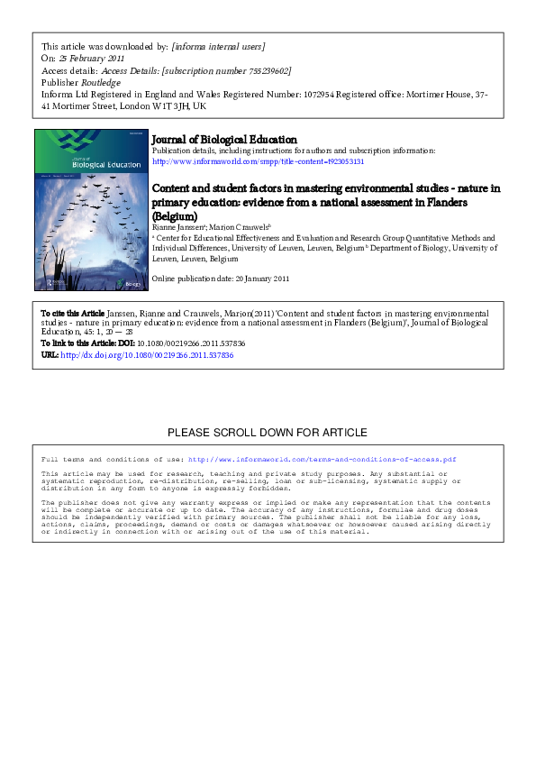 (PDF) Journal of Biological Education