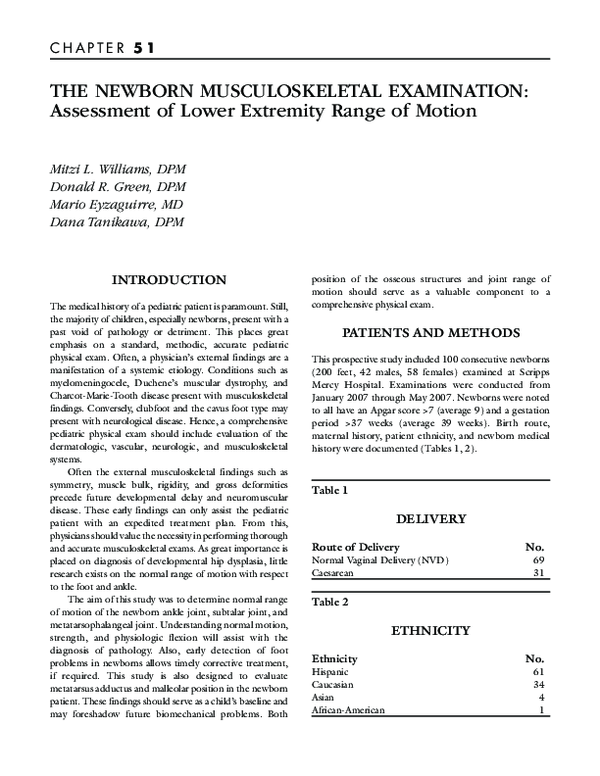 (PDF) THE NEWBORN MUSCULOSKELETAL EXAMINATION: Assessment of Lower ...