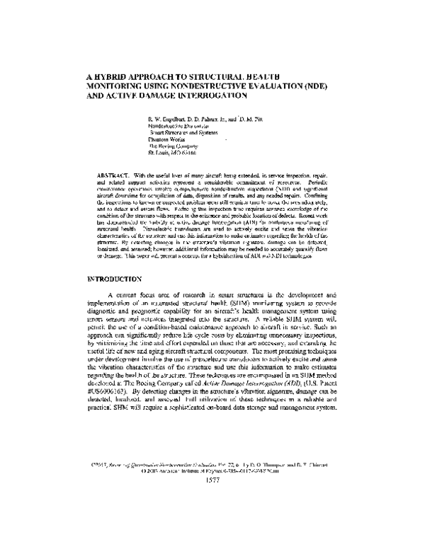 (PDF) A Hybrid Approach to Structural Health Monitoring Using ...