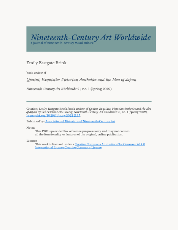 (PDF) Quaint, Exquisite: Victorian Aesthetics and the Idea of Japan by ...