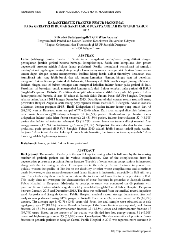 (PDF) Karakteristik Fraktur Femur Proksimal Pada Geriatri DI Rumah ...