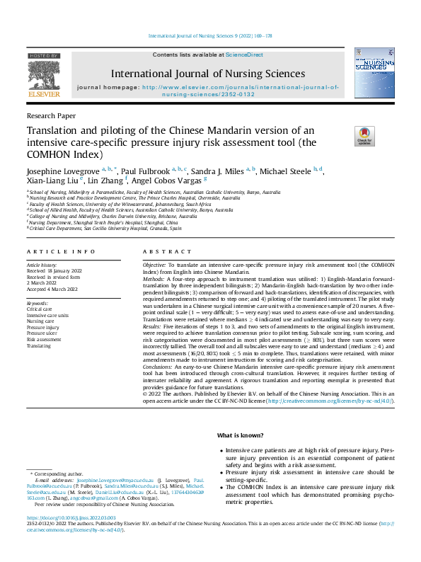 (PDF) Translation and piloting of the Chinese Mandarin version of an ...