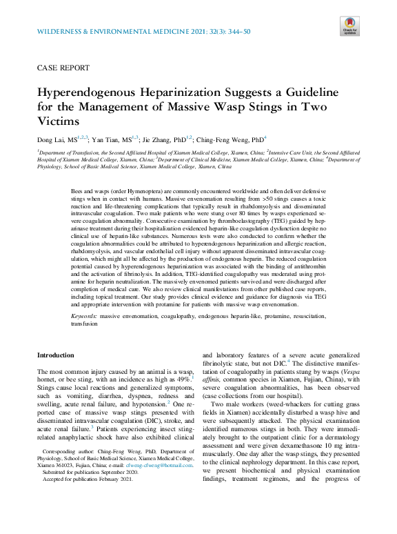 (PDF) Hyperendogenous Heparinization Suggests a Guideline for the ...