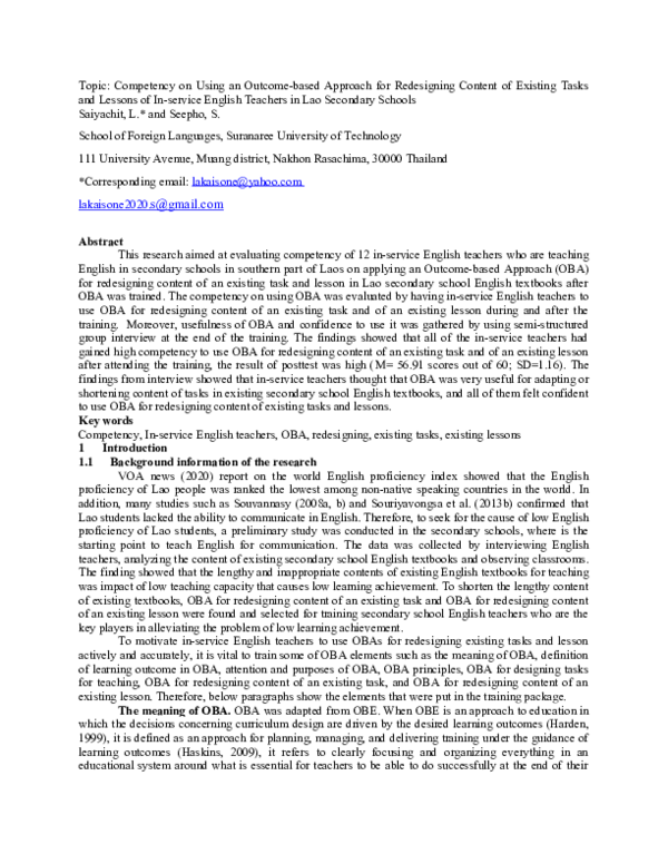 (DOC) Topic: Competency on Using an Outcome-based Approach for ...