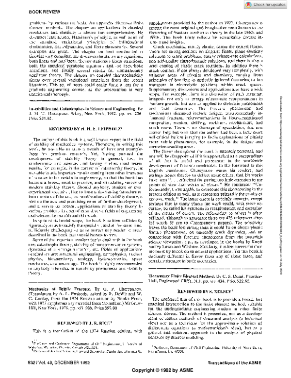 (PDF) Mechanics of Brittle Fracture