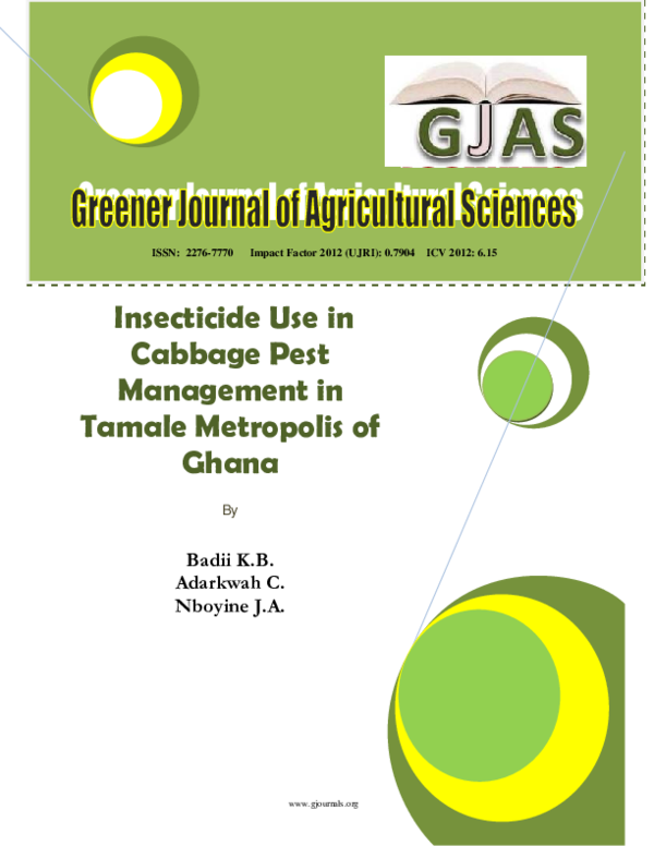 (PDF) Insecticide Use in Cabbage Pest Management in Tamale Metropolis ...